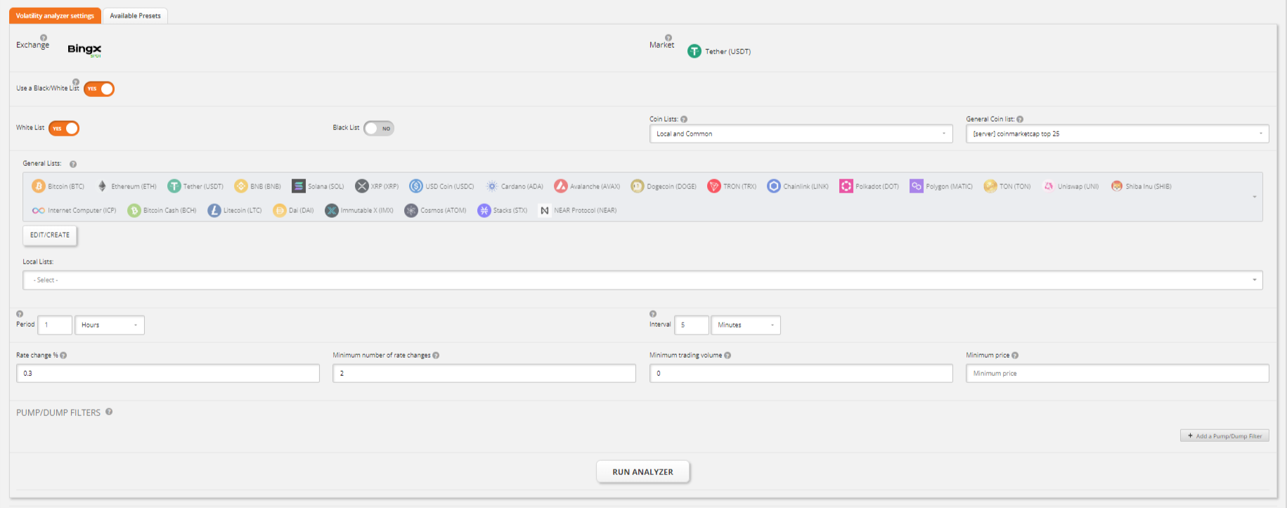 RevenueBot - Creating a bot with automatic pair switching on the BingX Spot exchange